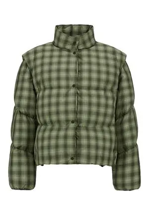 Herno Checked Down Jacket - Sage