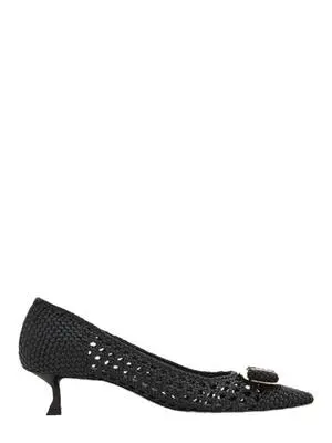 FERRAGAMO Zelma Braided High Heel Pumps - Black