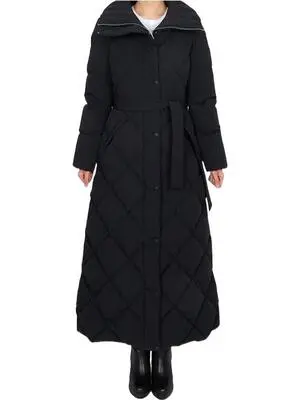 Mackage Quilted Down Jacket With Stand Collar - Black