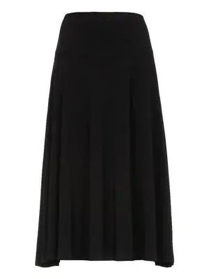 Norma Kamali Elastic Waist Midi Skirt - Black