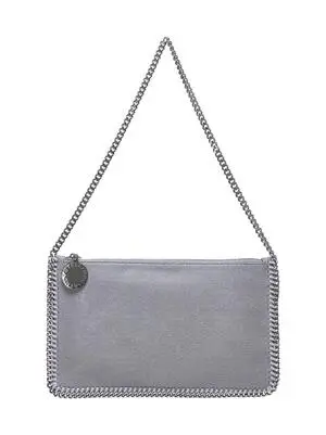 Stella McCartney Stella McCartney Falabella Logo Charmed Shoulder Bag Light Grey
