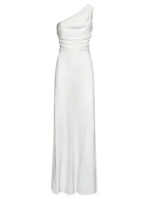 Alberta Ferretti One-shoulder Dress With Draped Detail - White