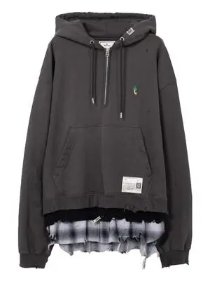Mihara Yasuhiro Layered Drawstring Hoodie - Black