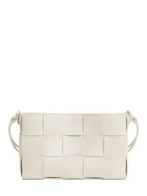 Bottega Veneta Cassette Leather Shoulder Bag - White
