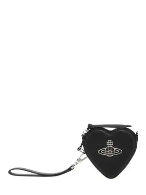 VIVIENNE WESTWOOD Orb Plaque Heart Clutch Bag - Black