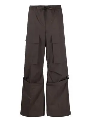 P.a.r.o.s.h Straight-leg Cargo Trousers With Drawstring Waist - Black