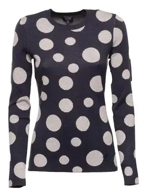 Emporio Armani Polka Dot Knit Pullover - Black