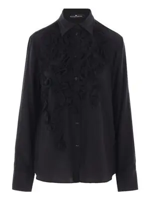 Ermanno Scervino Ruffled Front Shirt - Black