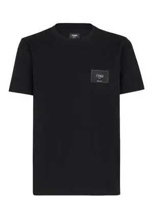 Fendi Logo Patch Crewneck T-shirt - Black