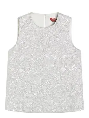 Max Mara Jacquard Crew-neck Sleeveless Top - Silver