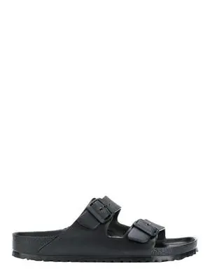 BIRKENSTOCK Birkenstock Two-Strap Buckled Slides Black
