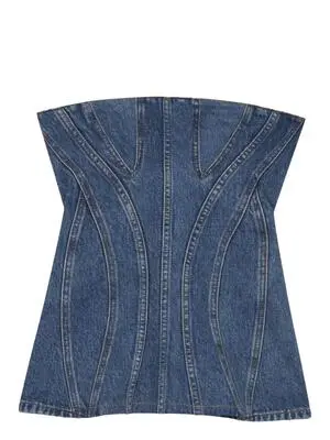 Stella McCartney Denim Corset Blouse - Blue