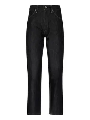 JIL SANDER Straight Leg Jeans With Button Detail - Black