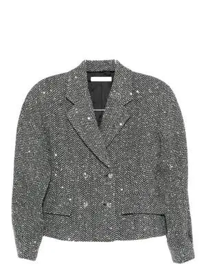 ALESSANDRA RICH Alessandra Rich Sequin-Embellished Herringbone Jacket