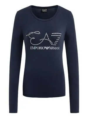EA7 Embellished Long-sleeved T-shirt - Black