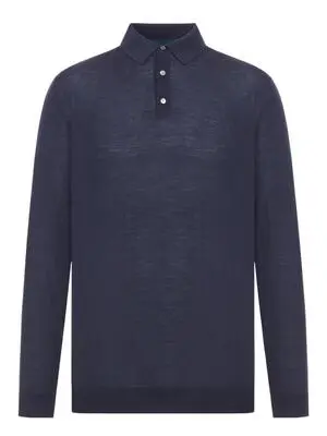Kiton Long-sleeved Polo Shirt - Blue
