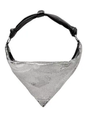 Amina Muaddi Chainmail Shoulder Bag - Gray