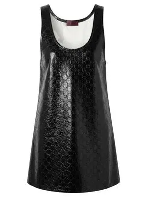 Gucci Gg Embossed Mini Dress - Black
