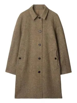 Burberry Single Breasted Reversible Coat - Brown