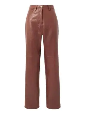 MAGDA BUTRYM Magda Butrym High-Waisted Straight-Leg Leather Trousers