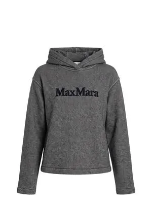 Max Mara Logo Embroidered Hoodie - Black