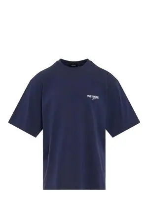We11Done Logo Printed Crewneck T-shirt - Blue