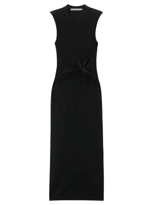 Alexander Wang Sleeveless Round Neck Bodycon Midi Dress - Black