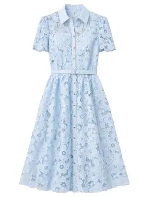 SELF-PORTRAIT Self-Portrait Floral Lace Belted Dress