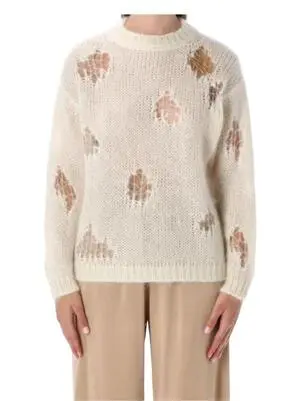Fabiana Filippi Fabiana Filippi Distressed Ribbed Knit Jumper Nude