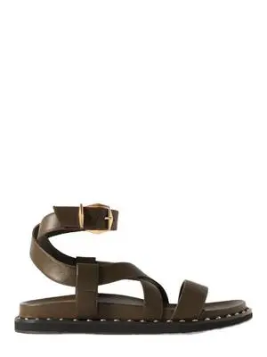 JIMMY CHOO Jimmy Choo Stud-Embellished Leather Sandals
