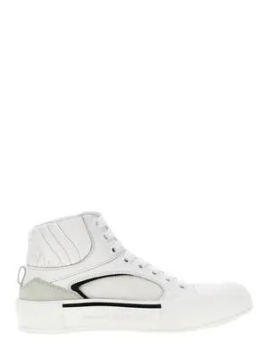 Alexander McQueen High-top Lace-up Sneakers - White