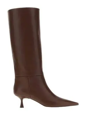 GIANVITO ROSSI Pointed Toe Low Heel Boots - Brow