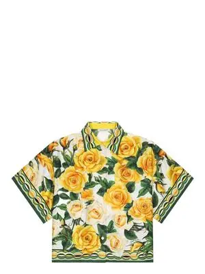 DOLCE & GABBANA Dolce & Gabbana Rose Print Silk Shirt