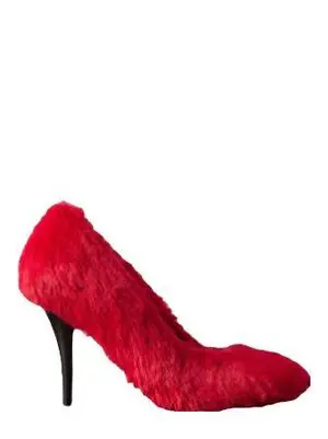 Stella McCartney Stella McCartney Ryder 95mm Faux-Fur Pumps Red