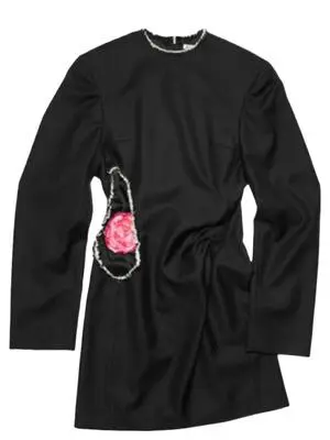 Acne Studios Logo Hollowed-out Dress - Black