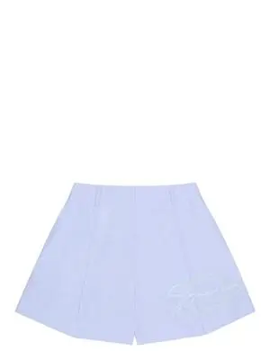 Givenchy High-waisted Shorts With Embroidered Logo - Light Blue
