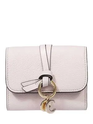 Chloé Chloé Logo Plaque Tri-fold Wallet White