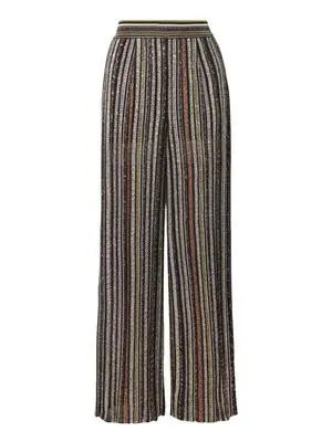 Missoni Sequined Striped Wide-leg Pants - Black