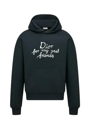 Dior Embroidered Hooded Sweatshirt - Blue