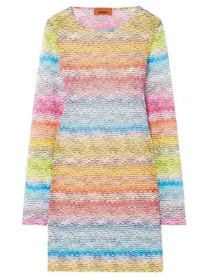 Missoni Printed Tulle Long-sleeve Dress - Multicolor
