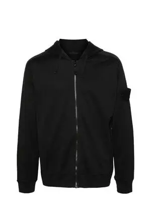 Stone Island Ghost Zip-up Sweatshirt - Black