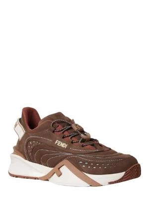 Fendi Fendi Flow Low-Top Sneakers With Embossed FF Logo Brown