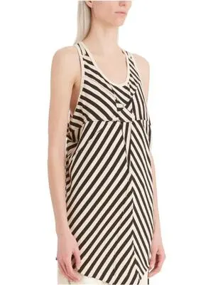 Rick Owens Striped Crewneck Tank Top - Gray