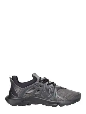 Fendi Fendi Tag Lace-Up Sneakers Black