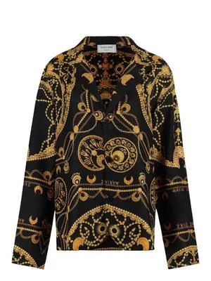 MARINE SERRE Printed Ornament Jewelry Buttoned Shirt - Green