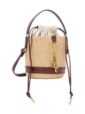 Chloé Charms Raffia Bucket Bag - Nude