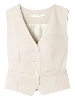 Veronica Beard Bennett V-neck Vest - Off White