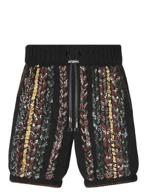 Amiri Knitted Shorts With Multicolored Pattern - Black