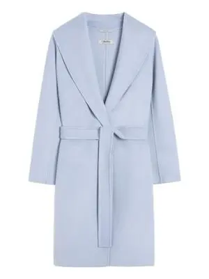 Max Mara Max Mara Messi Belted Wrap Coat Light Blue