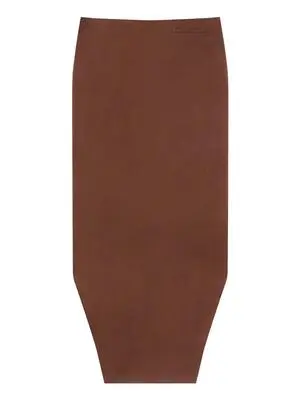 Givenchy Asymmetrical Skirt In Silk Satin Duchesse - Brown